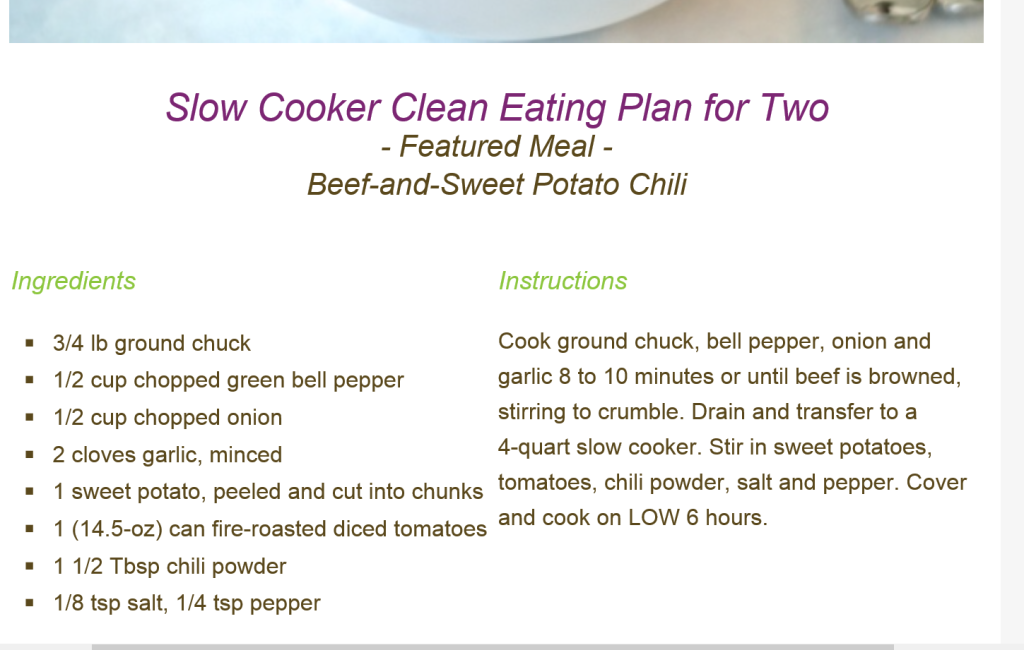 Emeals Slow Cooker Meal Plan + Recipe